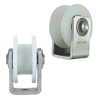 Amazon.com: 2 Caster Wheel with Groove,Heavy Duty Nylon Sliding Track ...