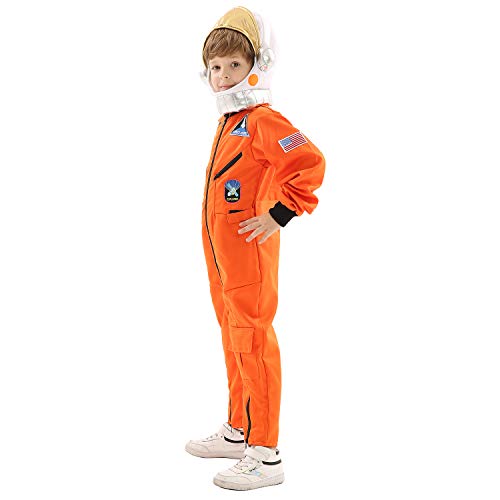 Forever Young Kids Children’s Orange Astronaut Space Suit Fancy Dress ...