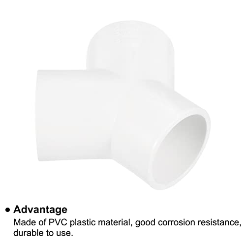 PATIKIL 50mm PVC Pipe Fittings, 3 Pack 3 Way Y Shape Water Tubing Joint ...