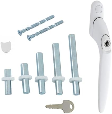 Fixrello 1 x PVC Window Handles for uPVC Windows White w/White Button ...
