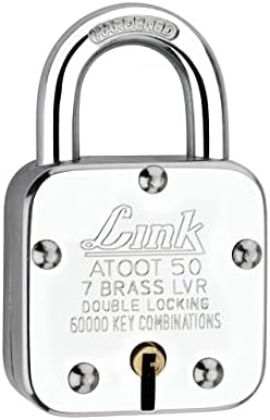 Link Locks Round 65MM_Double Locking Padlock (Silver, Pack of 3 )Made ...