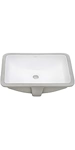 Ruvati 21 x 14 inch Undermount Bathroom Sink - White Rectangular ...