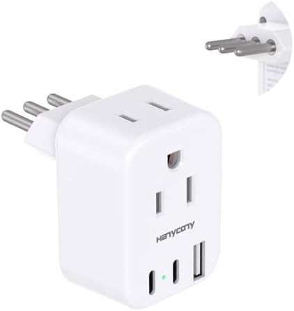 Amazon.com: Hero Premium US to Italy Power Adapter Plug (Type L, Pack ...