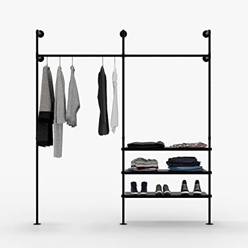 Amazon.com: pamo Industrial pipe clothing rack metal black - Wall ...