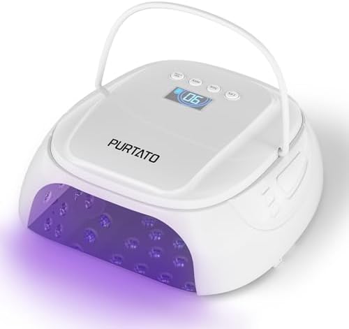 Amazon.com : Purtato 126W Cordless Rechargeable UV LED Nail Lamp, Fast Curing Gel Nail Dryer ...