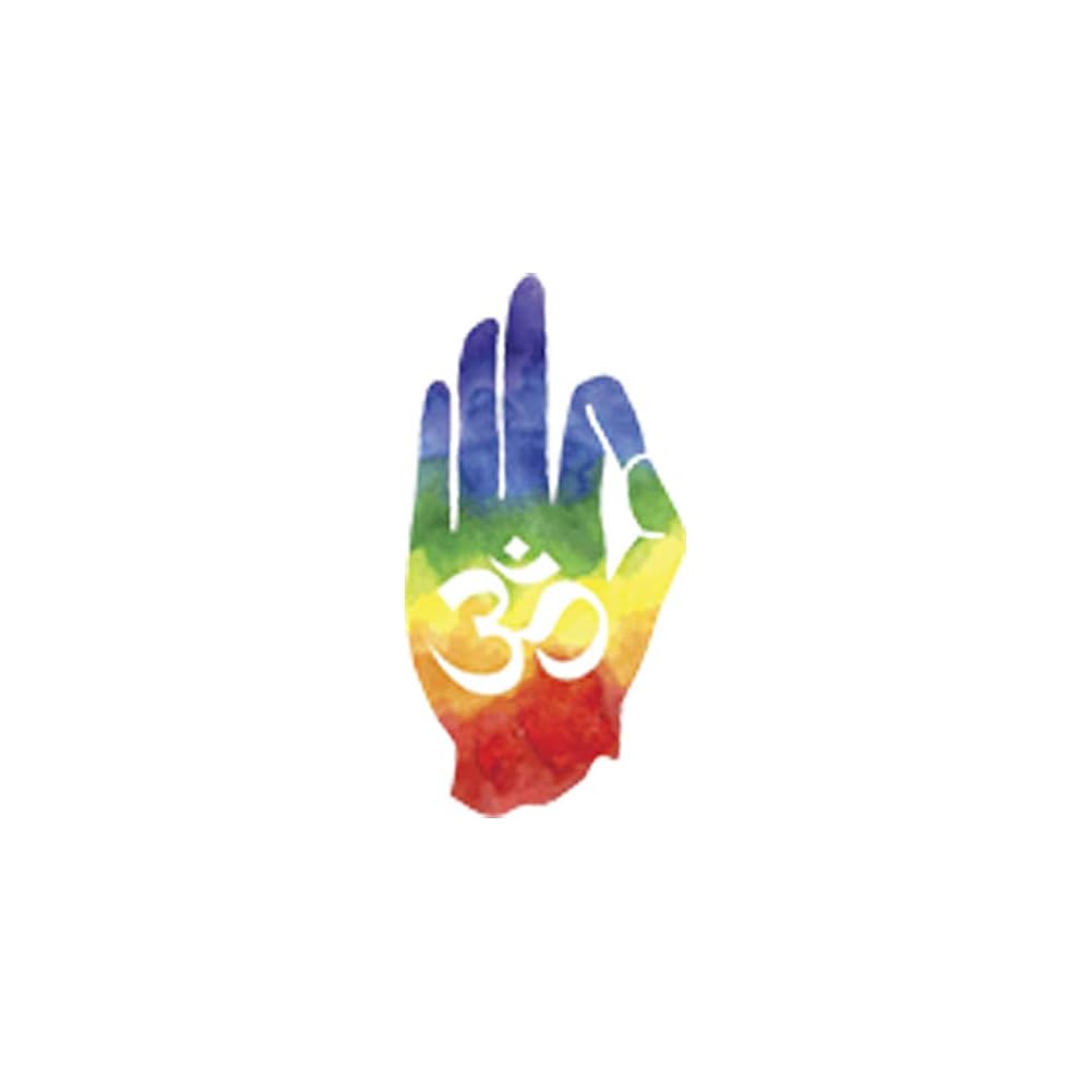 Buy Pretty Rainbow Ombre Hand with Ohm Om Symbol Vinyl Decal Sticker (4 ...