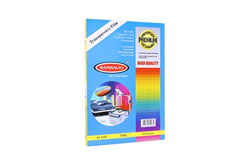 Bambalio OHP-75 Transparency Films A4 Size - 75 Microns -100 Sheets ...