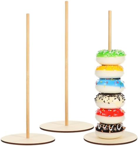Amazon.com: Cididu 8 Pieces Wood Donut Stand, Bagel Stand Holder ...