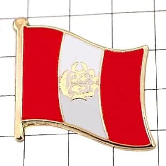 Amazon.co.jp: PERU FLAG BANDERA PINS PERU FLAG BANDERA Pin Badge with ...