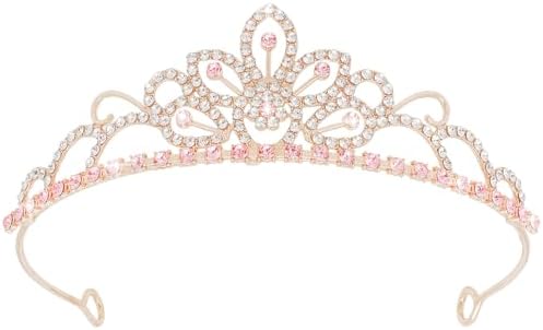 Amazon.com : KICOSY Tiaras for Girls Pink Tiara Crown for Women ...