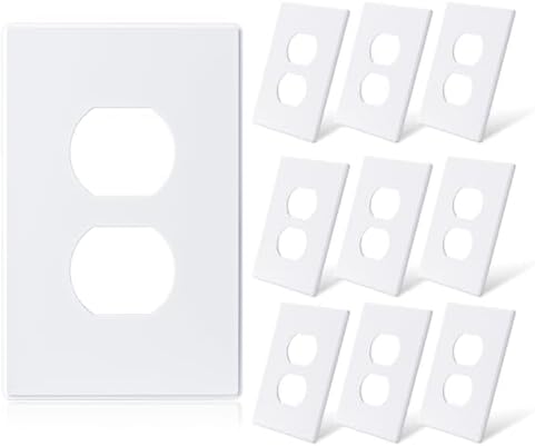 Screwless Duplex Wall Plates 1-Gang Duplex Switch Outlet Electrical ...