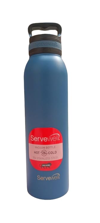 Servewell Oslo Vacuum Hot & Cold Water Bottle 720 ml (Imperial Blue ...