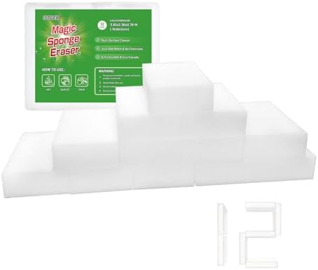 Magic Melamine Sponge Eraser, 12 Pack Disposable Magic Cleaning Erasers ...