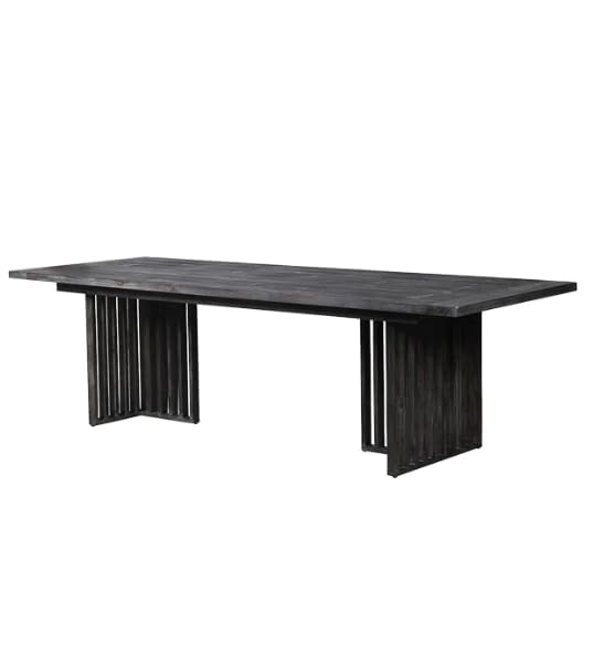 Furniture From Factory Mango Wood 6 Seater Dining Table with Slatted ...