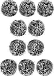 SSE Stainless Steel Scrub Pad (Big, Silver, Pack of 10) (Stainless ...