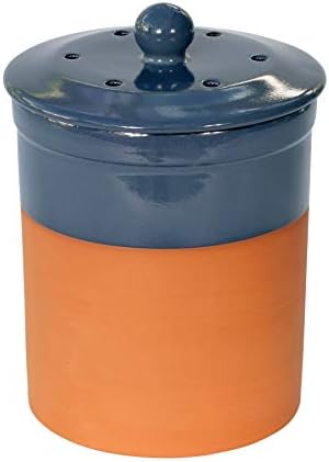 Terracotta Ceramic Kitchen Compost Caddy (Blue colour) - Chetnole ...