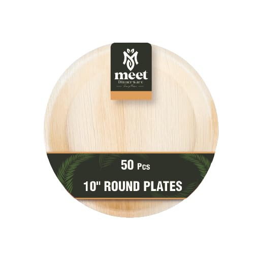 Amazon.com: Meet Dinnerware natural plates Disposable plates 10 Inch ...