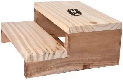 JCT Strong 2 Step Heavy Wooden Stool with Hard Wood Legs| Sitting ...