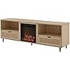 Amazon.com: Walker Edison Payton Coastal Rattan-Drawer Fireplace TV ...