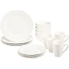 Amazon.com | Amazon Basics Premium 16-Piece Classic White Dinnerware ...