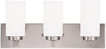 18 Inch 3-Light Brushed Nickel Bathroom Vanity Light Fixture with Hand ...