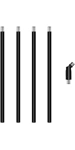 Amazon.com: M10 Threaded Extension Poles Lighting Fixture Downrods ...