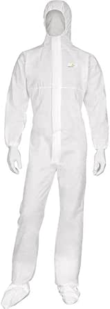 Delta Plus WELDT215 Disposable Overalls with Hood, 5/6 Type, White, 4X ...
