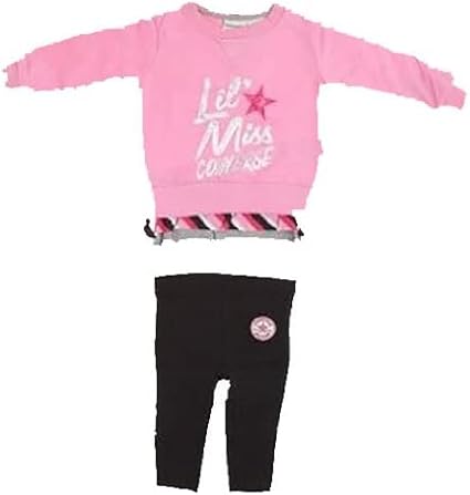 Amazon.com: Converse Lil Miss 2-Piece Set Pink/Black Girls 24 Months ...