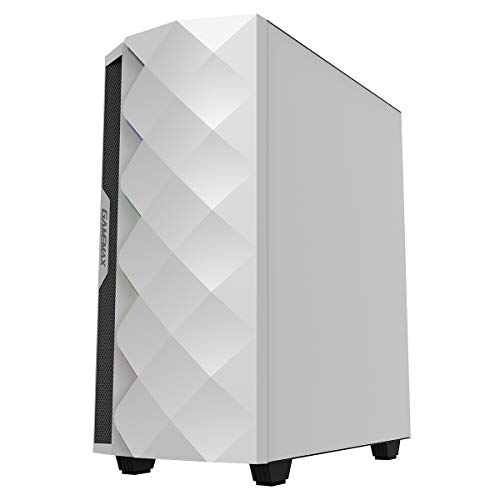 GameMax White Diamond ARGB Mid-Tower PC Gaming Case, ATX, 3 Pin Aura ...