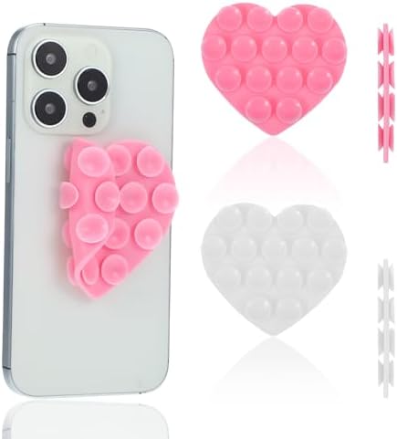 Amazon.com: Nogeqi 2PCS Suction Phone Case, Heart Shape Phone Suction ...