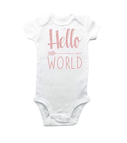 Amazon.com: Hello World Bodysuit - Baby Bodysuit - Newborn Bodysuit ...