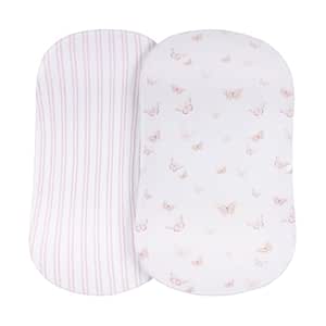 Amazon.com: Ely's & Co. Fitted Bassinet Sheet 100% Jersey Cotton 2 Pack for Baby Girl - Pink ...