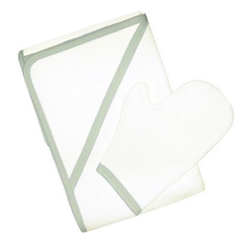 Amazon.com : Tadpoles Organics Hooded Towel & Mitt Set, Sage : Baby ...