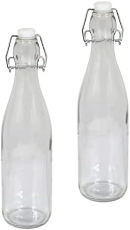 Amazon.com: Pam's Glam Clear Flip Top Glass Bottles 18 Ounce – Swing ...
