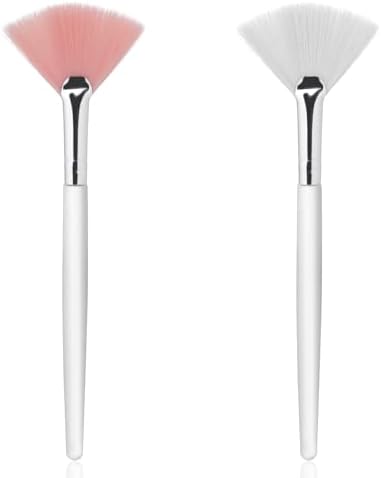 Amazon.com: 14 Pieces Face Mask Brush Applicator Fluffy Fan Makeup Brush Facial Brush ...