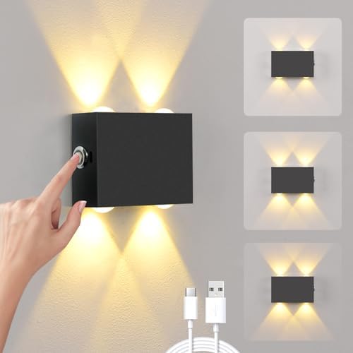 Wall Sconces Set of Two,Magnetic LED Wall Lights with Motion Detection ...