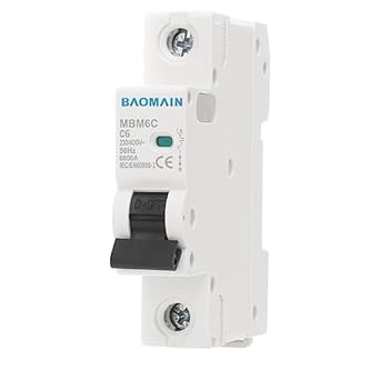 Baomain 6A AC Miniature Circuit Breaker, AC 400V 50Hz 6000A 1 Pole Circuit Breaker,C65 MCB DIN ...
