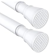 Amazon.com: White Tension Curtain Rod for Windows 28 to 48 inch ...