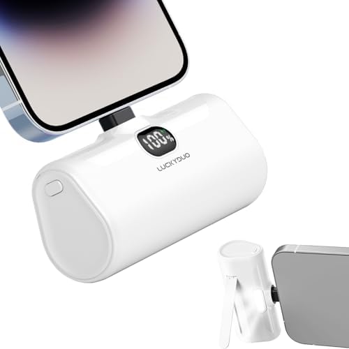 Amazon.com: LUCKYDUO Mini Portable Charger for iPhone,5000mAh Ultra ...