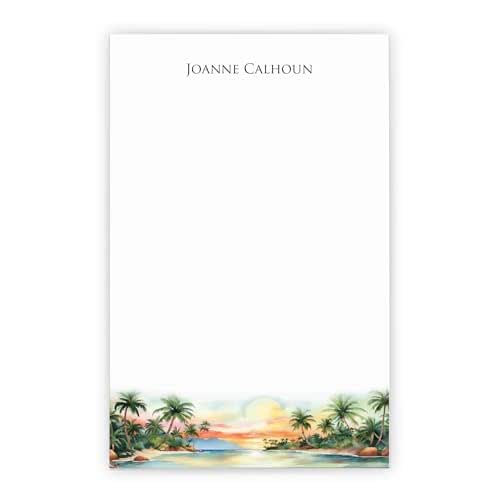 Amazon.com: Personalized Stationery Note Pads for Women, Tropical ...