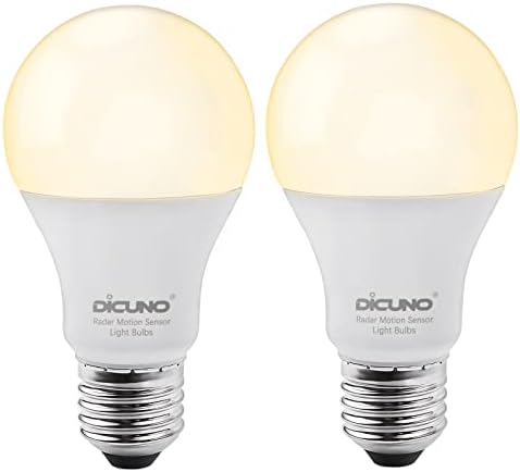 Amazon | DiCUNO LED電球 E26口金 人感センサー 12W 100形相当 電球色 3000K 1100lm 明暗センサー 消し忘れ防止 レーダーセンサー 自動点灯 高輝度 ...