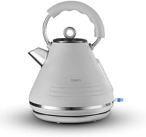 Tower T10074BLK Ash Rapid Boil Pyramid Kettle with Easy Open Lid ...