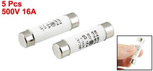 sourcingmap RT18 RT14 R015 10x38mm Ceramic Fuse Links 500V 16A 5 Pcs ...