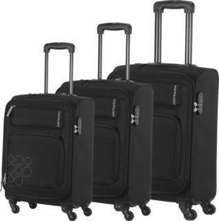 Buy Kamiliant Kam Himba Black Trolley Bag Suitcase with Wheels Combo ...