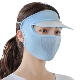 GOPSZOME New Thin Summer Sunscreen Face Shield with Hat Brim & Ice Silk ...
