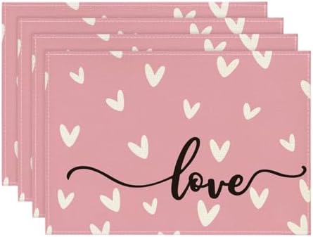 Amazon.com: Artoid Mode Pink Love Placemats Set of 4, 12x18 Inch ...