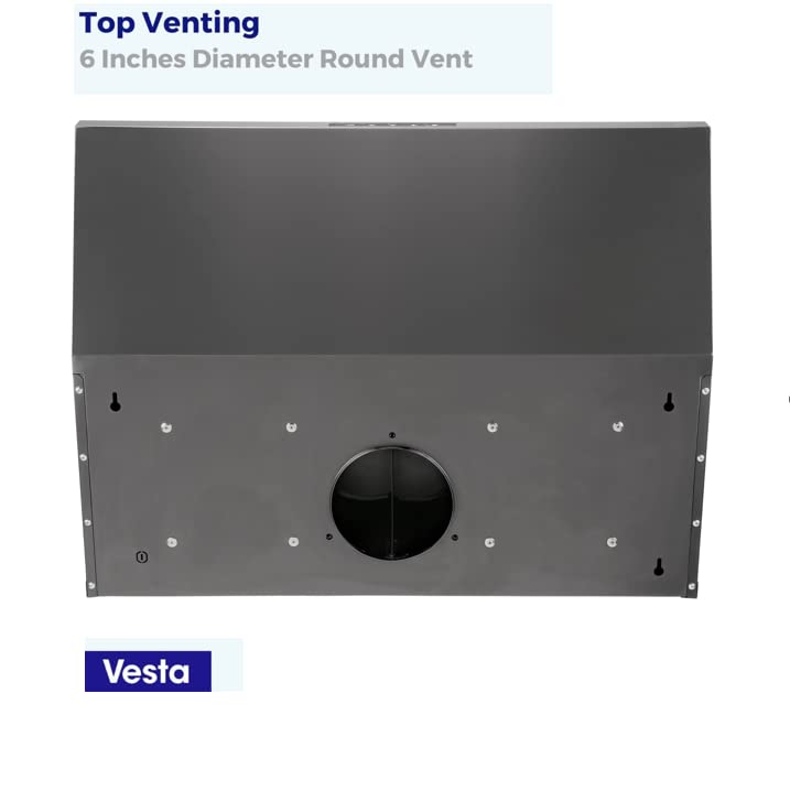 Snapklik.com : Vesta Arlington Range Hood 30 Inch Black Under Cabinet 850cfm 2 Turbo Motors