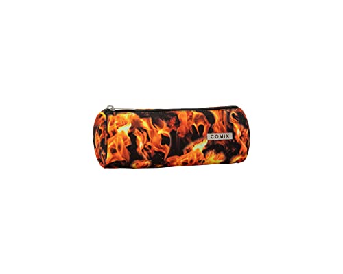 Round School Pencil Case – Comix Allover – Fire, Fantasy Fire, case ...