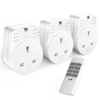 TOUCHXEL 3120W UK Remote Control Plug Sockets 3 Outlets, 1 Remote ...