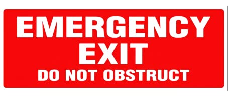 Emergency Exit Do Not Obstruct - Safety Sign Glow Sticker |Waterproof ...